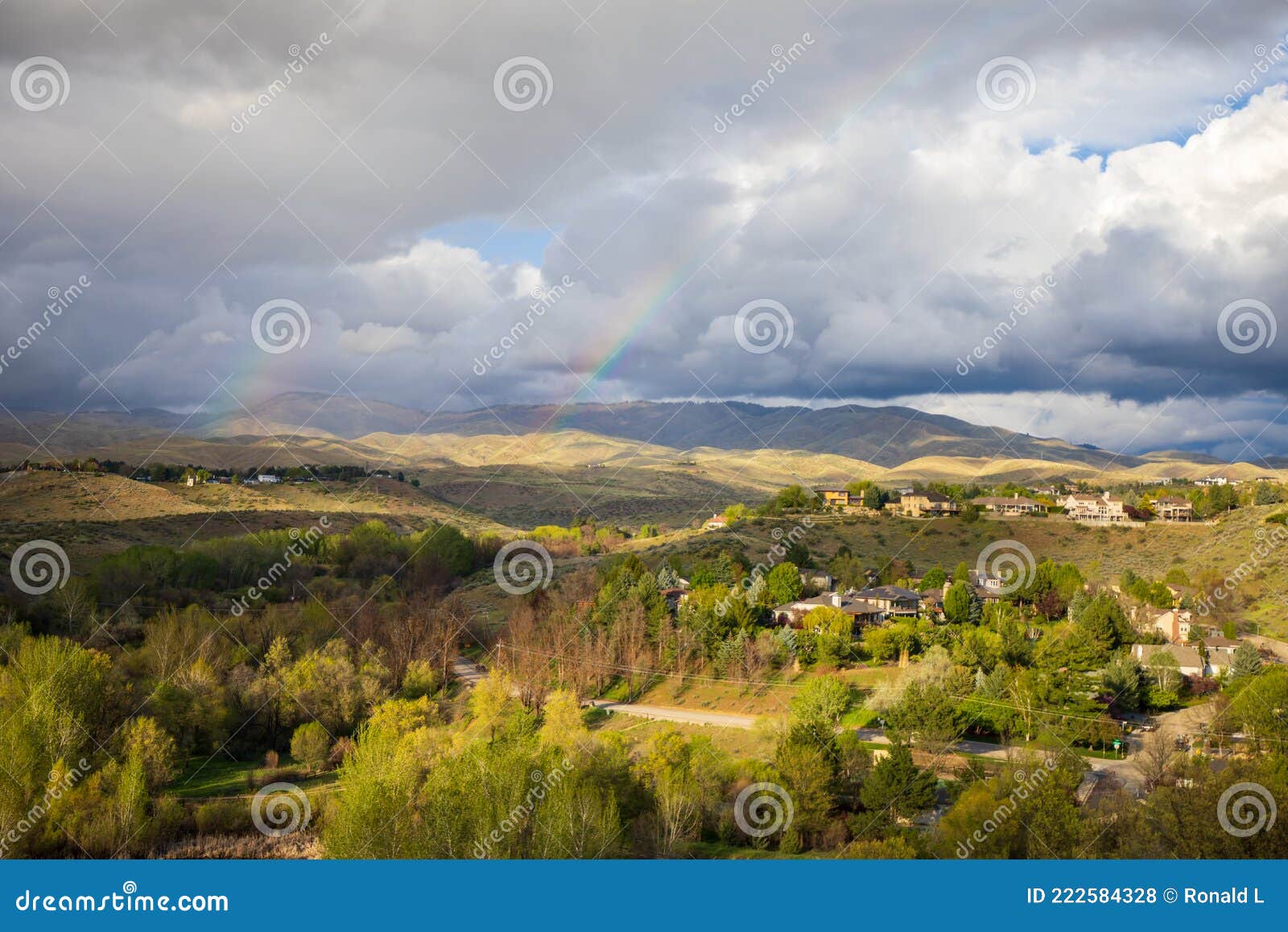 Boise Idaho Skyline in Spring. View from Camels Back Park Stock Photo ...