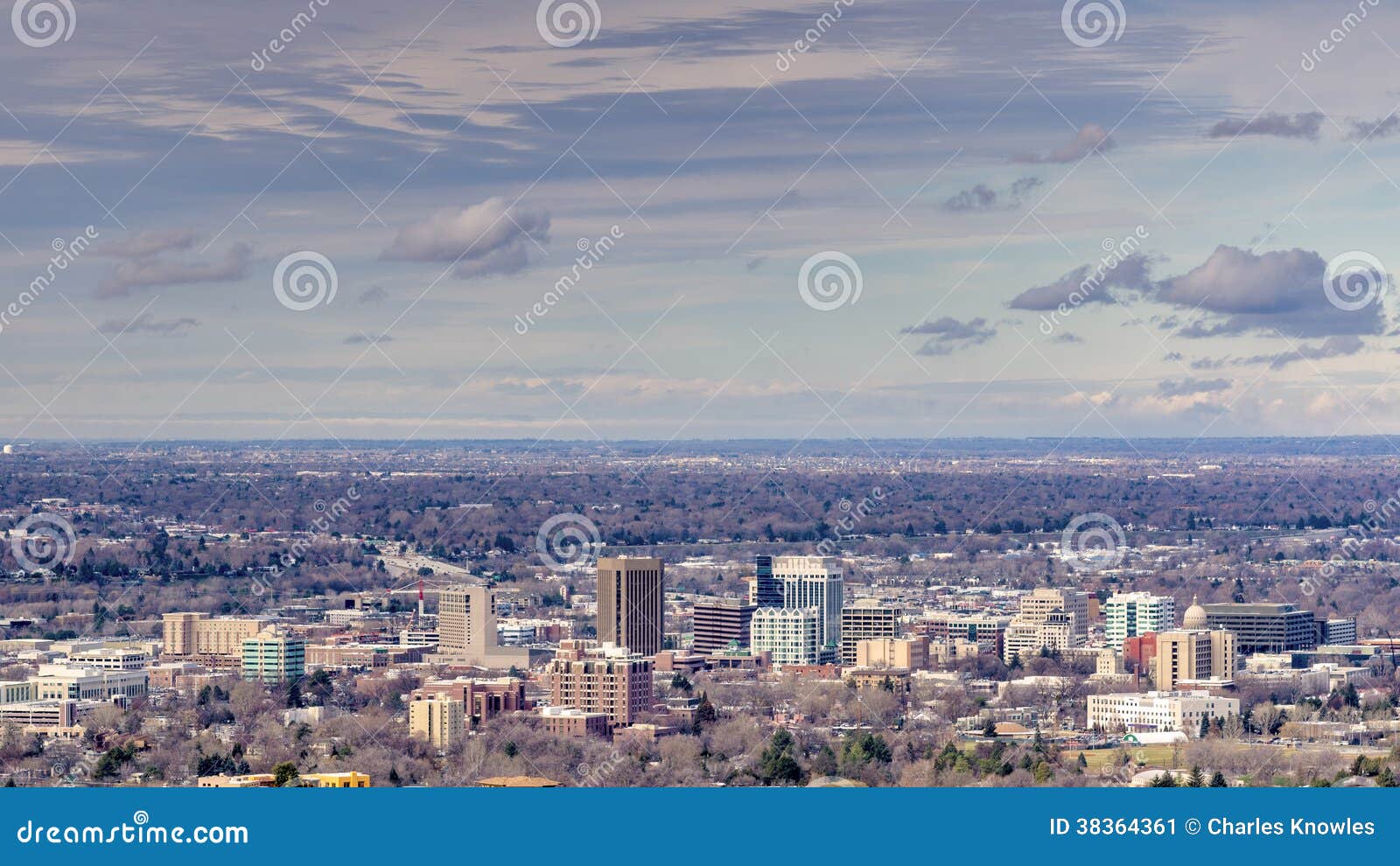Boise Idaho in the Winter with Clouds Stock Image - Image of office ...