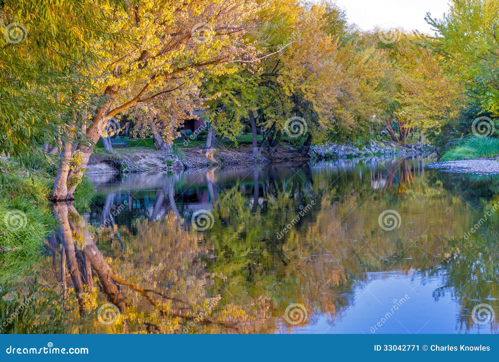 Boise River in the Fall with Reflections Stock Image - Image of nature ...