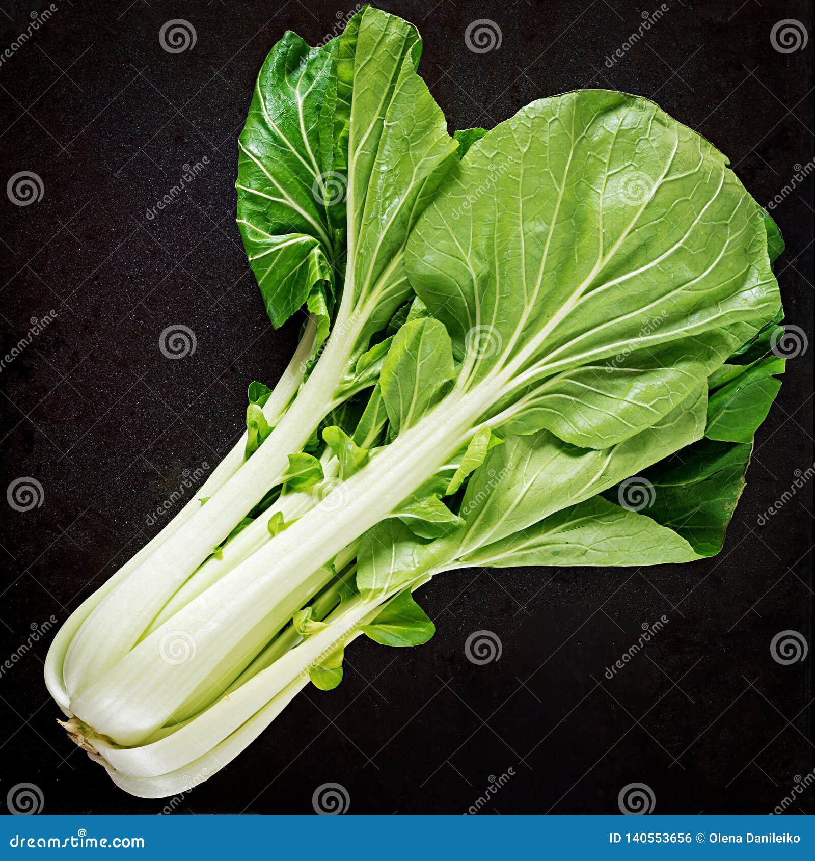 Bok Choy or Chinese-cabbage on Black Table. Pak Choi Stock Photo ...