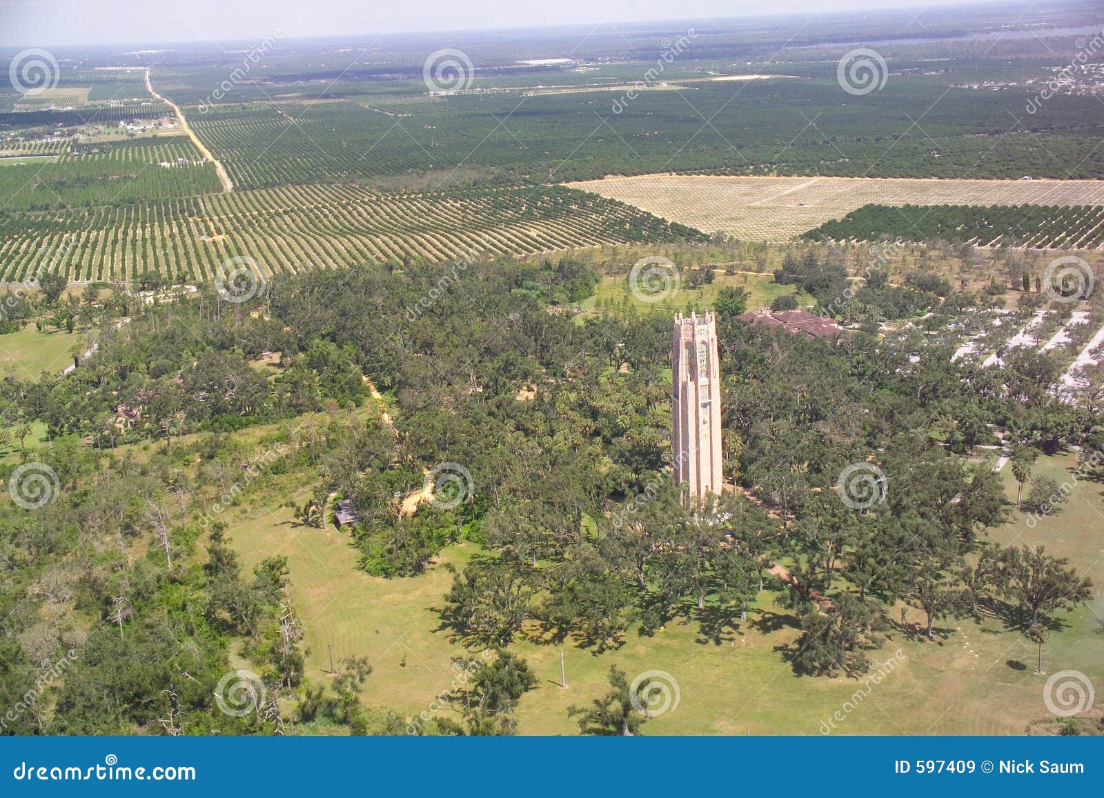 Bok Tower aerial view. stock image. Image of bell, bells - 597409