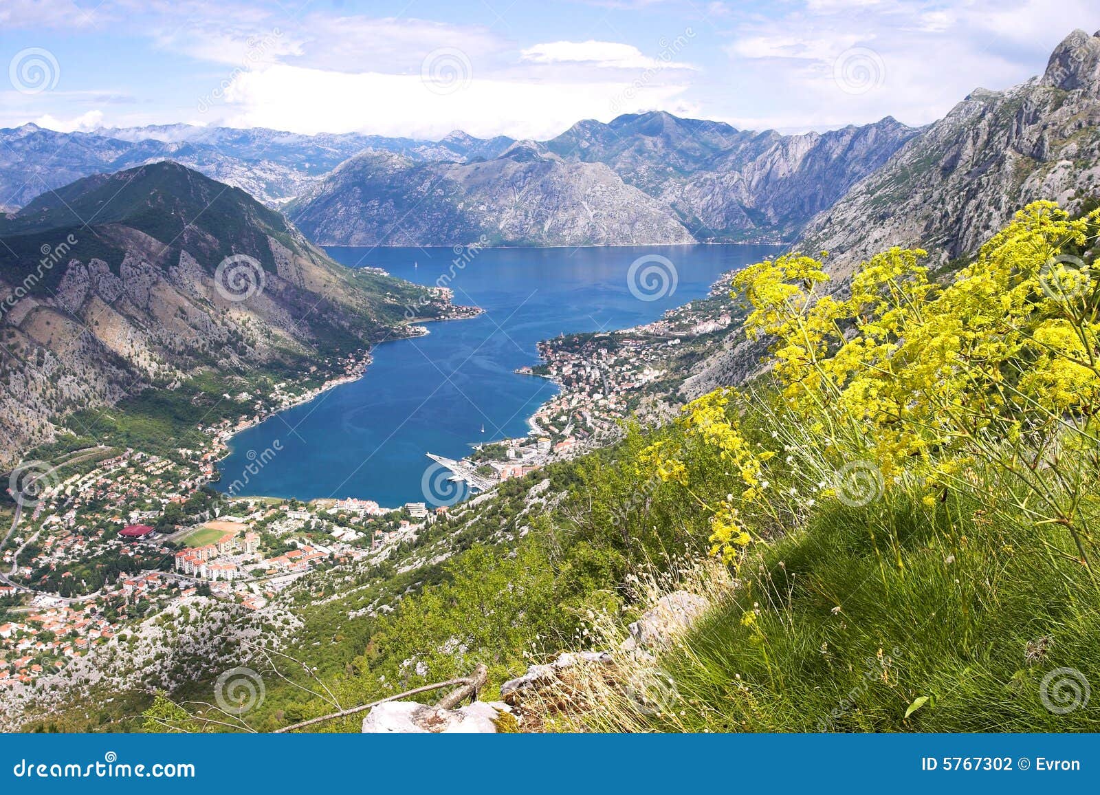 Boka Kotorska bay panorama stock photo. Image of landscape - 5767302