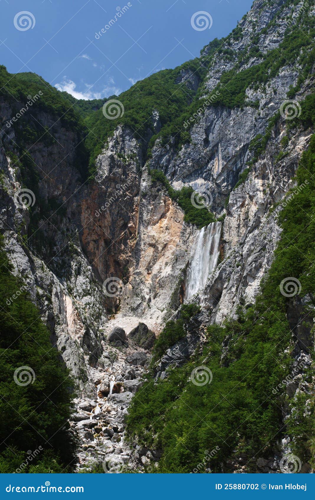 Boka Waterfall , Julian Alps , Slovenia Stock Photo - Image of ...