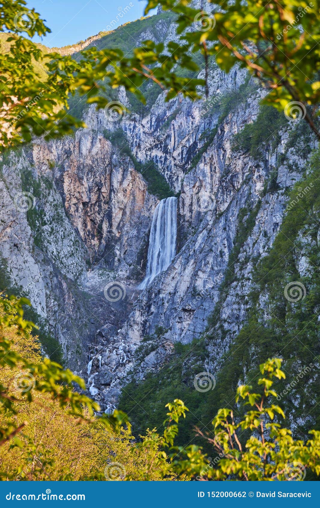 Boka waterfall in Slovenia stock photo. Image of green - 152000662