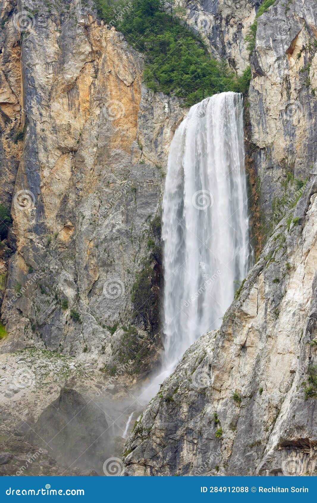 Boka Waterfall, Near the Soca River. Slovenia, Europe Stock Photo ...