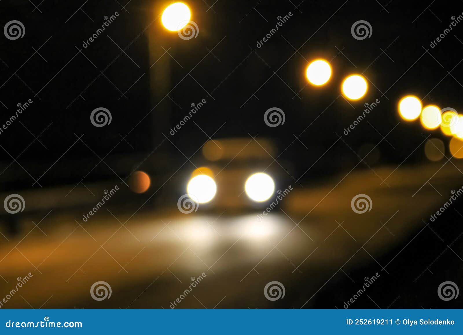 Bokeh Blurred Car Lights at Night Stock Image - Image of circle ...