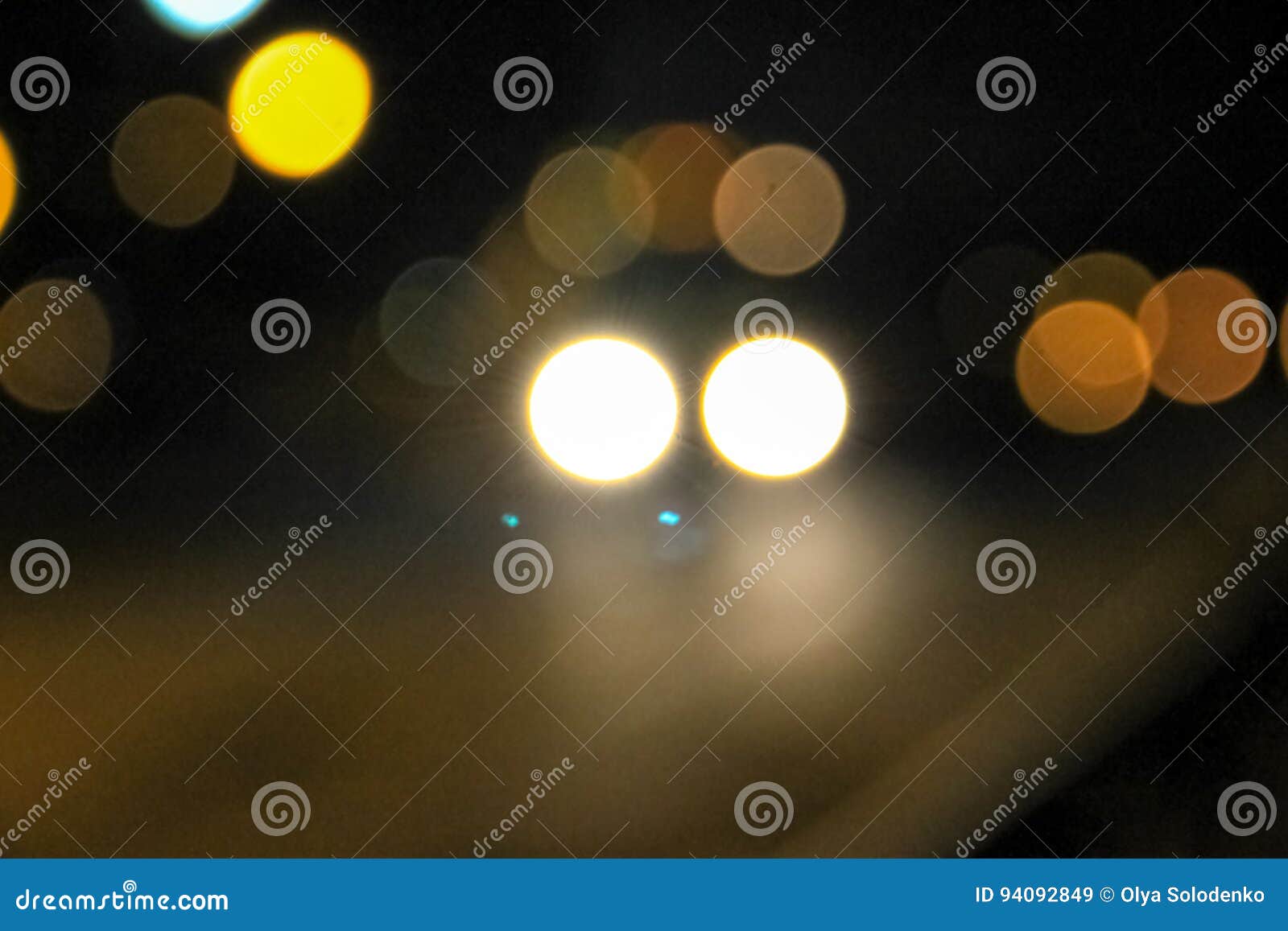 Bokeh Blurred Car Lights at Night Stock Image - Image of defocused ...