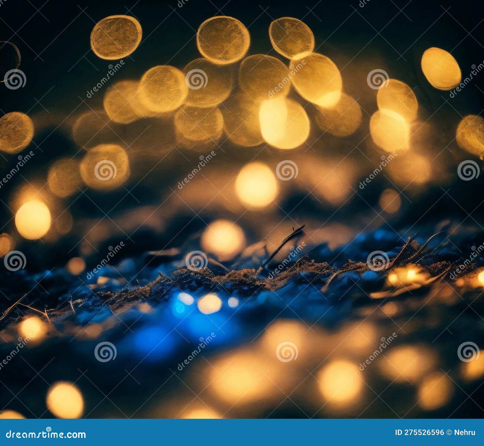 Bokeh of Christmas Lights on Dark Background Stock Illustration ...