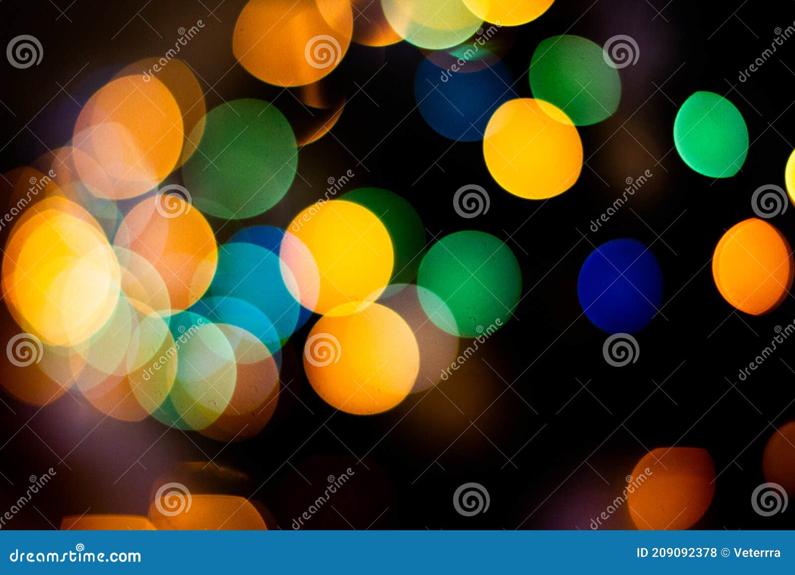 Bokeh Christmas Lights Defocused on Black Background Stock Photo ...