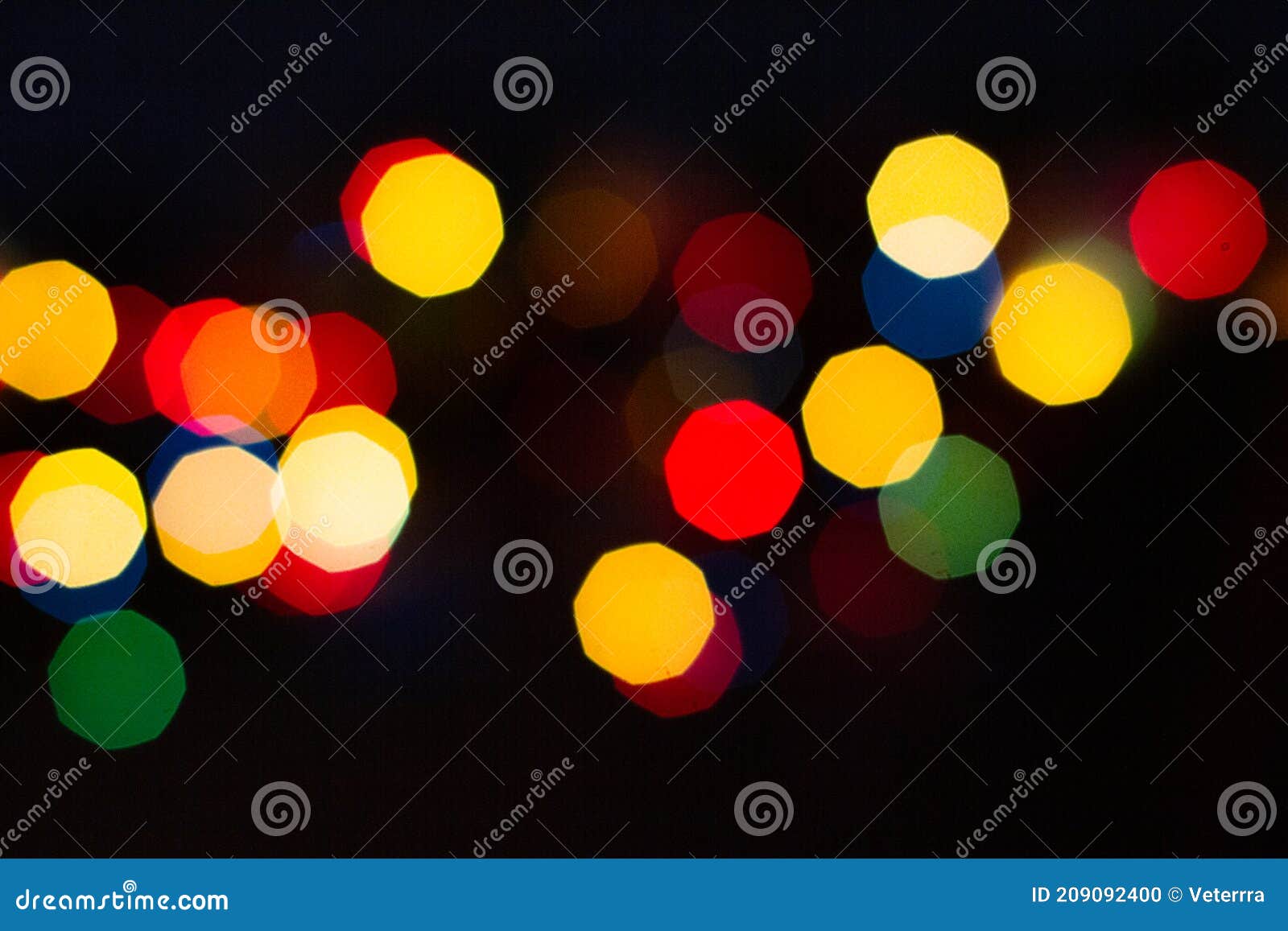 Bokeh Christmas Lights Defocused on Black Background Stock Photo ...