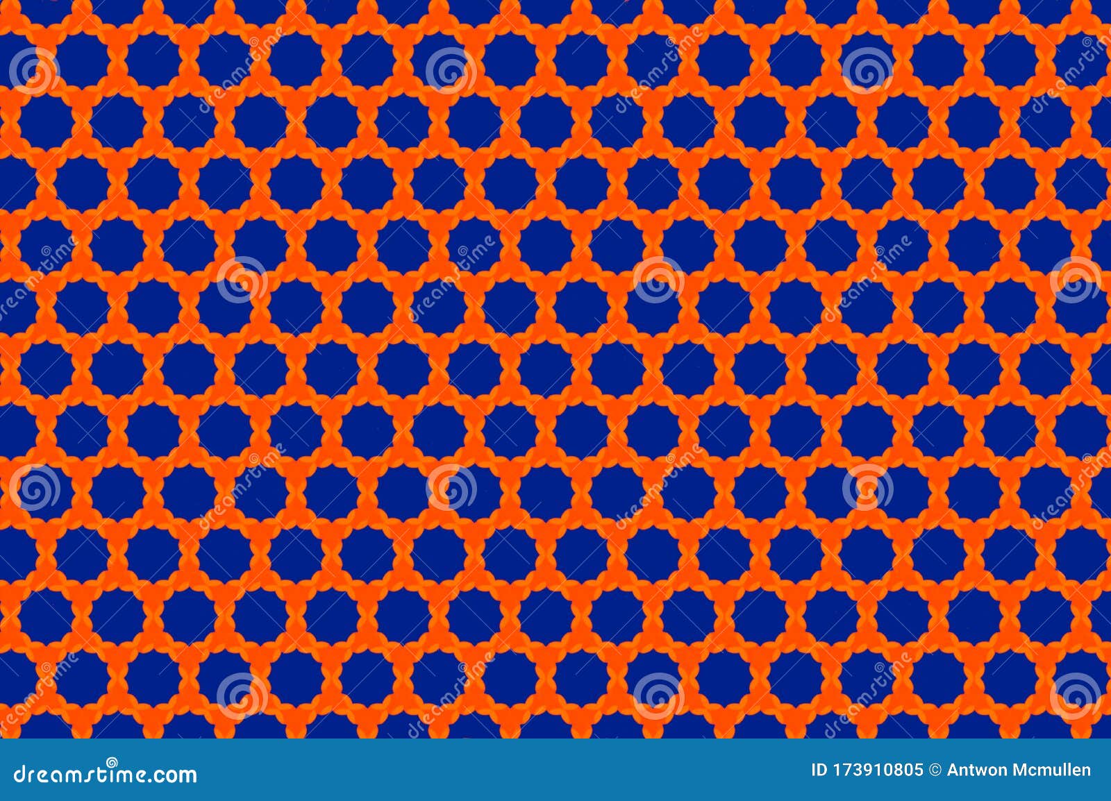 Bokeh Circle Pattern in Phantom Blue and Lush Lava Stock Illustration ...