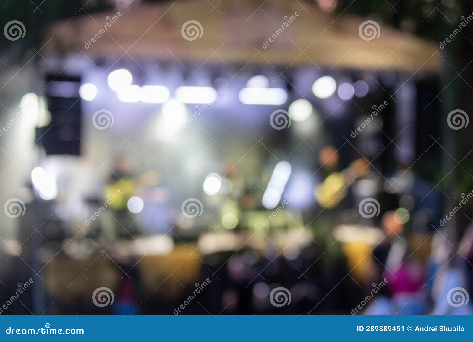 Bokeh from a Concert of Yellow-green Light Stock Image - Image of ...