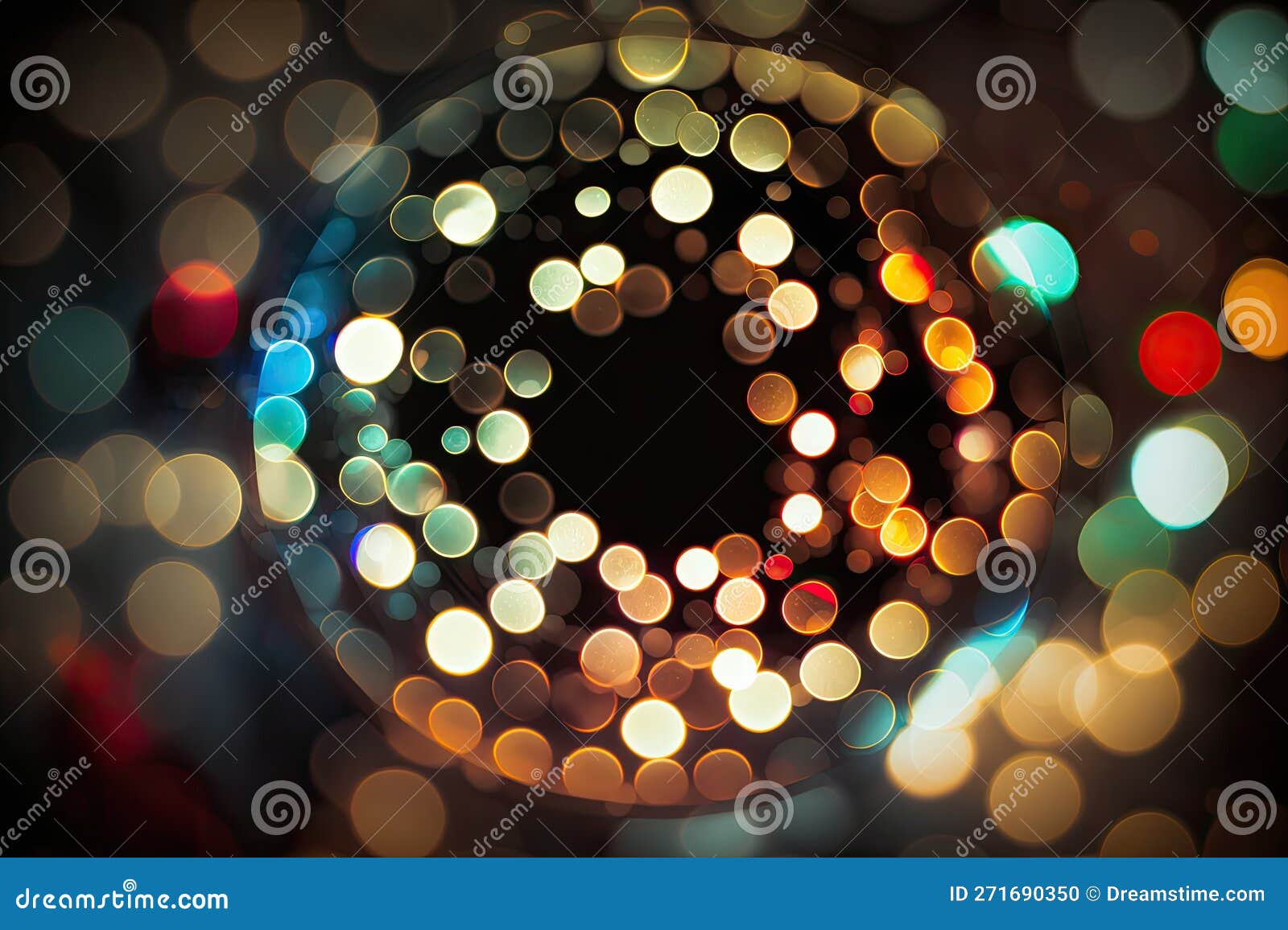 Bokeh Effect of Christmas Lights in a Circular Pattern Stock ...