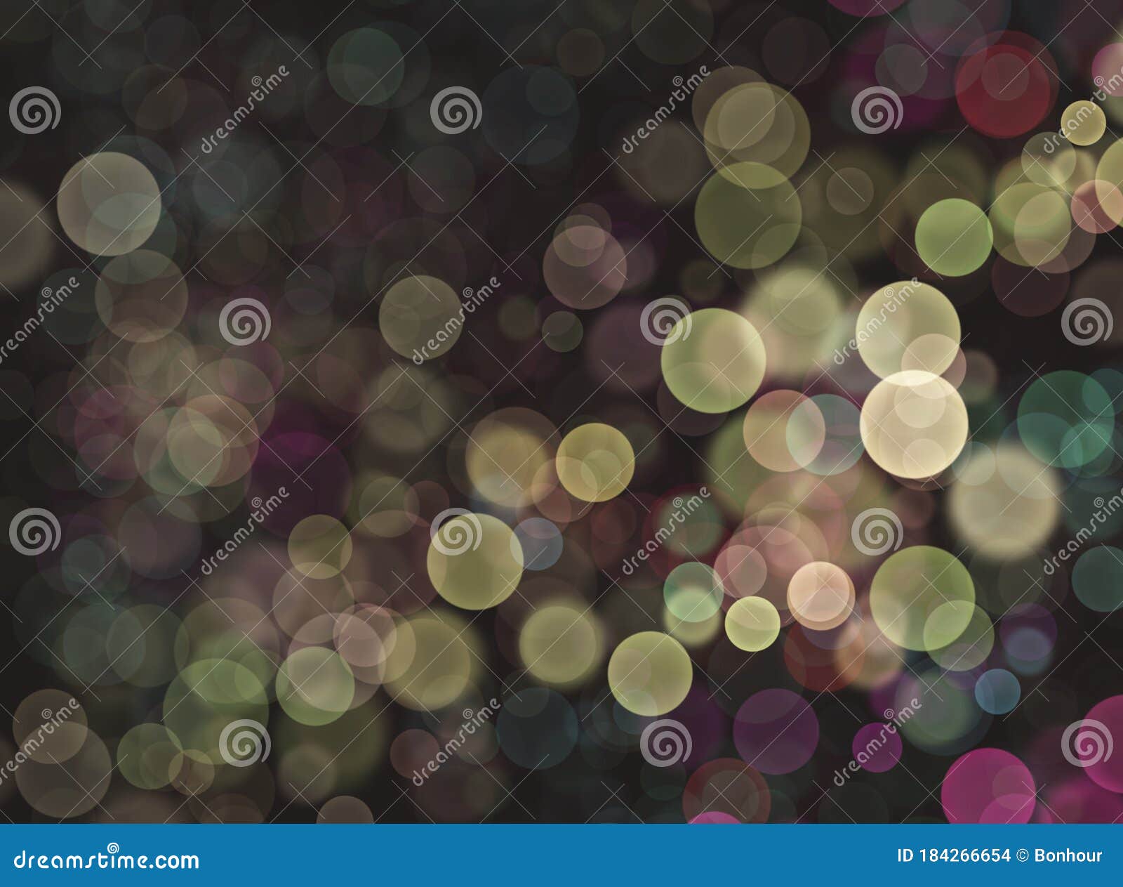 Bokeh Effect Pattern on Black Background Digital Illustration Stock ...