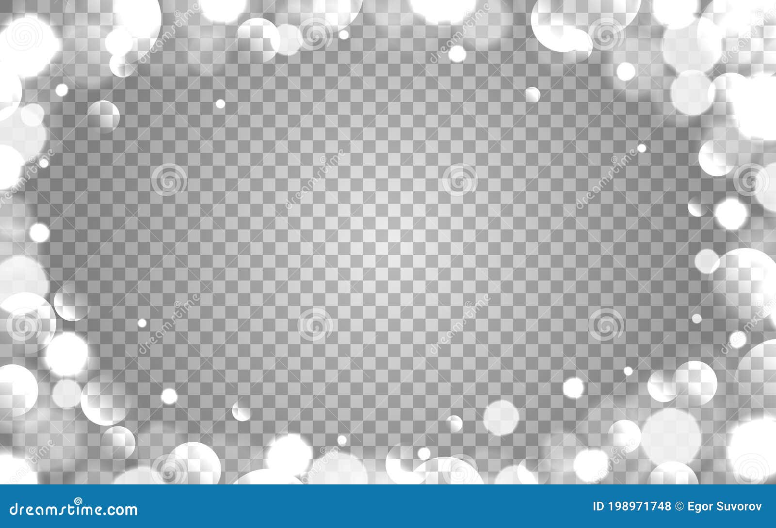 Bokeh Frame Effect. Christmas Decoration on Transparent Backdrop ...
