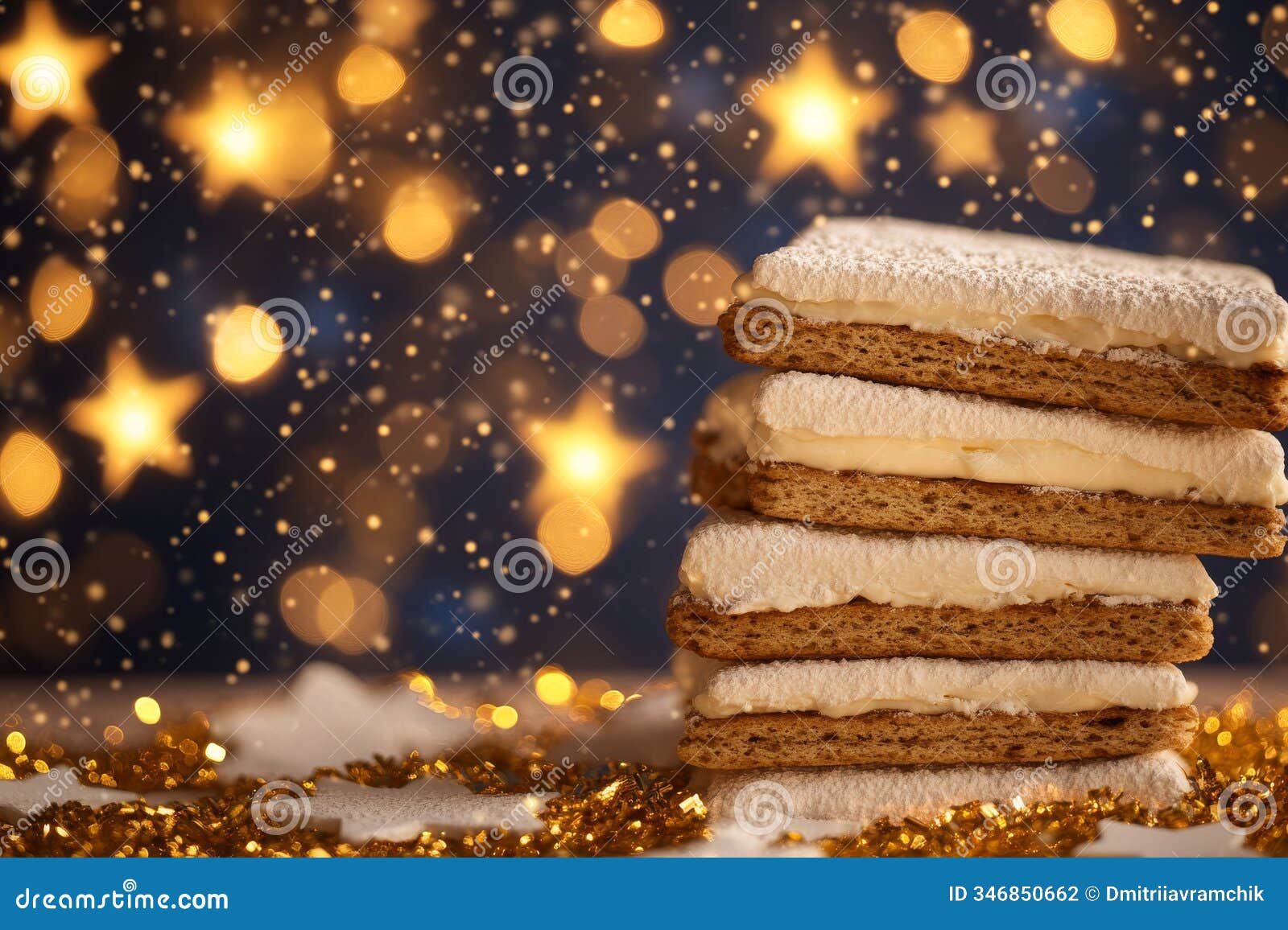 The Bokeh and Glitter of a Blue Background Complement the S Mores with ...