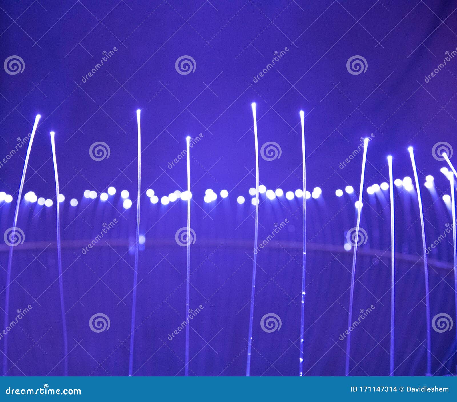 Bokeh Glowing Blue Led Light Garland Stock Photo - Image of event ...