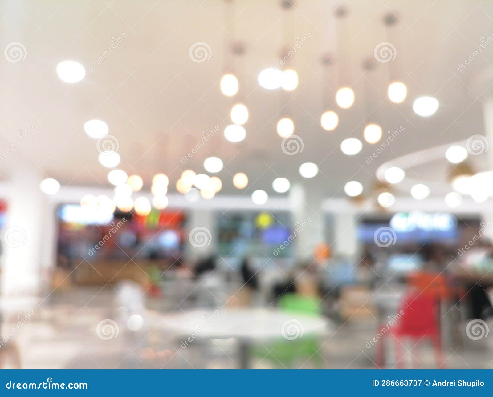 Bokeh Interior in a Shopping Mall. Backgroun. Stock Image - Image of ...
