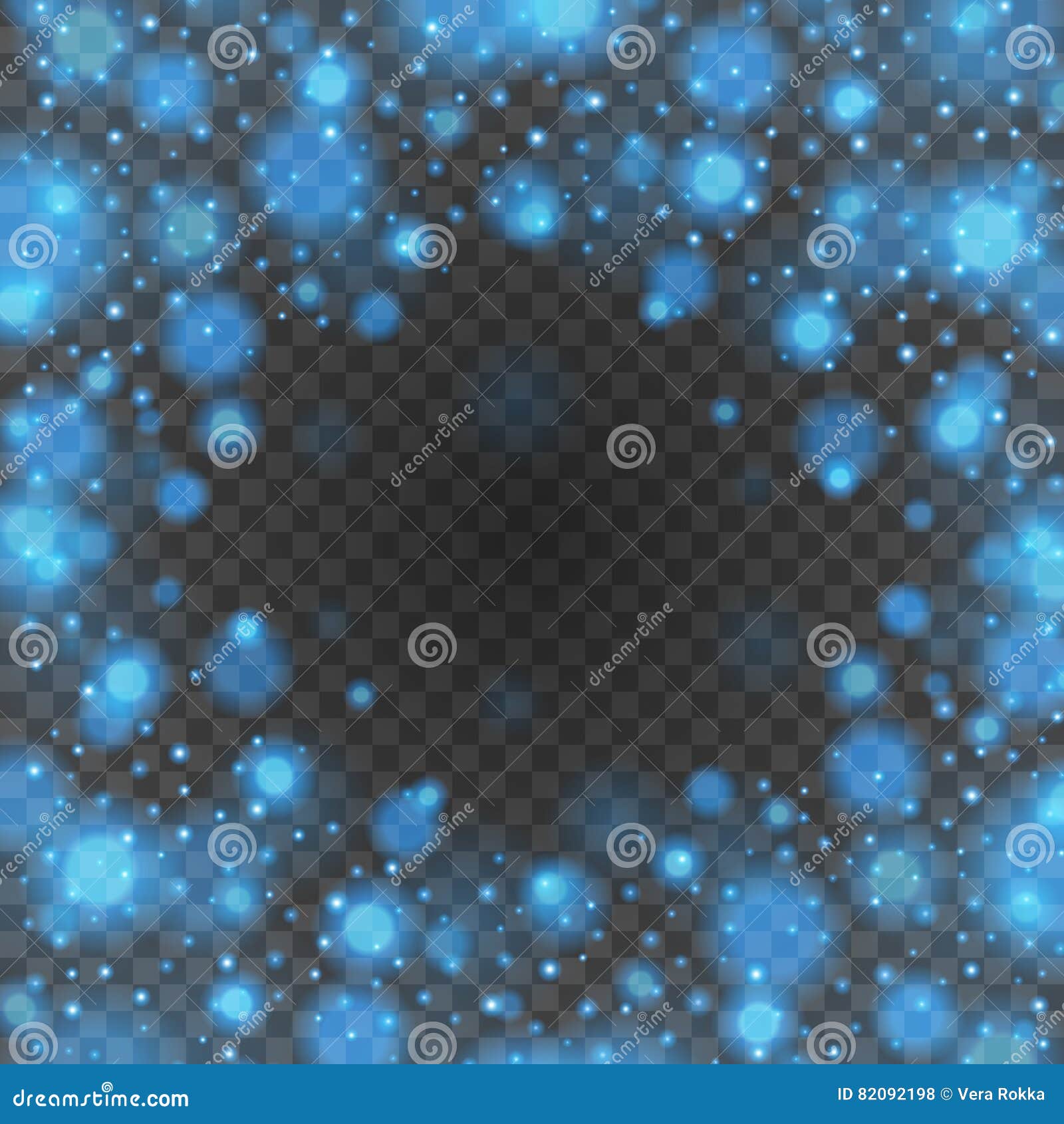 Bokeh Light Blue Sparkles on Transparency Background Illustration ...