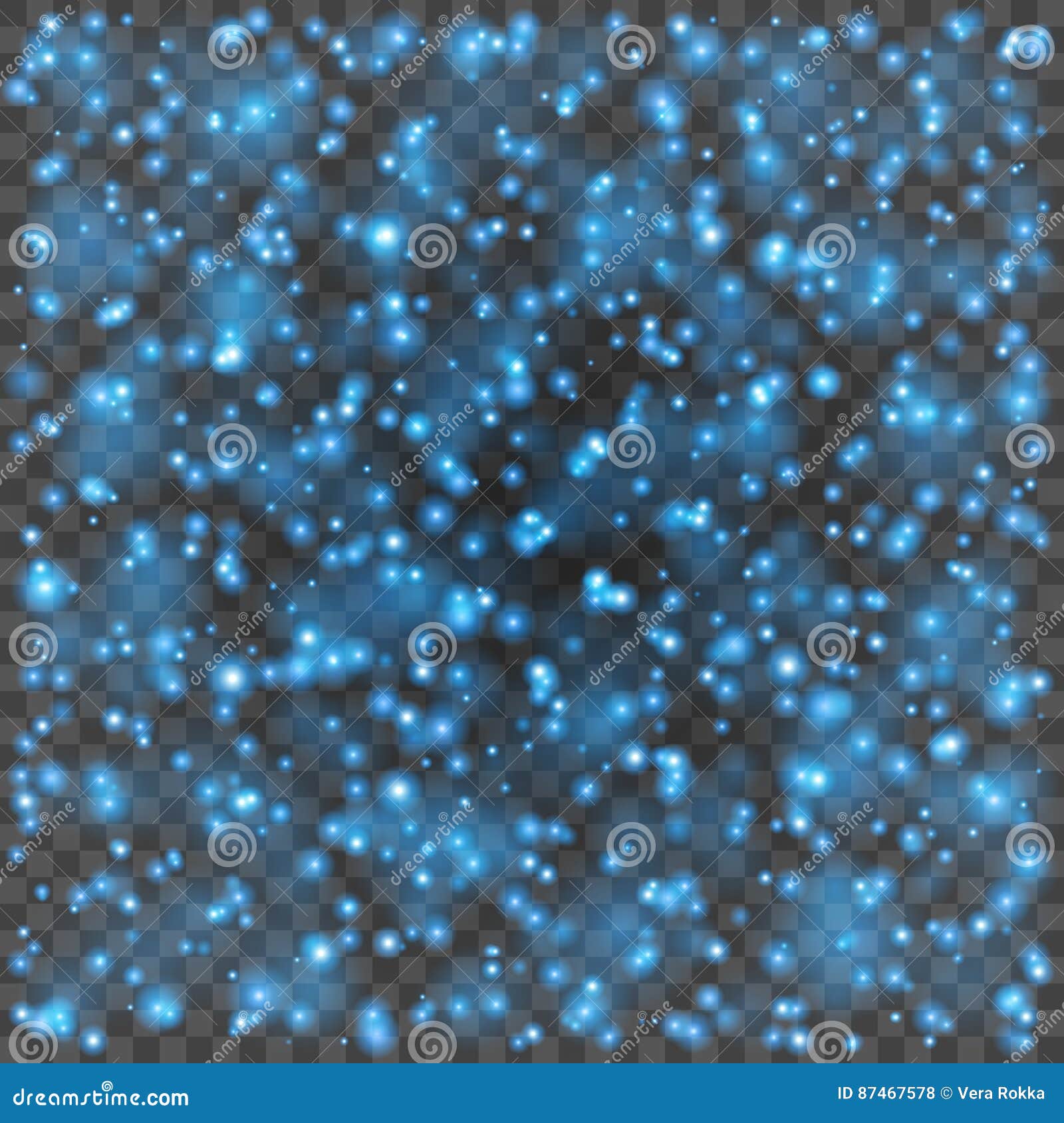 Bokeh Light Blue Sparkles on Transparency Background Vector ...
