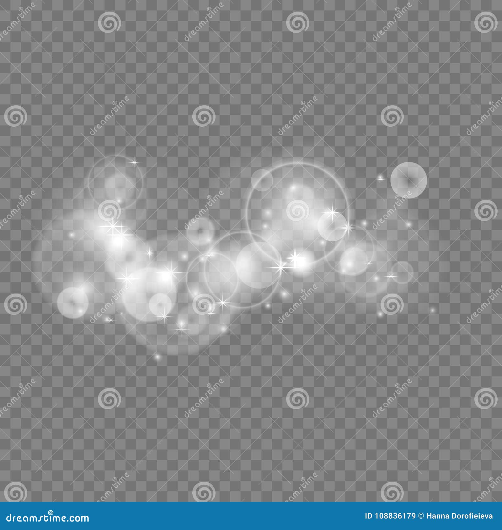 Bokeh Light Effect Isolated On Transparent Background. Vector ...