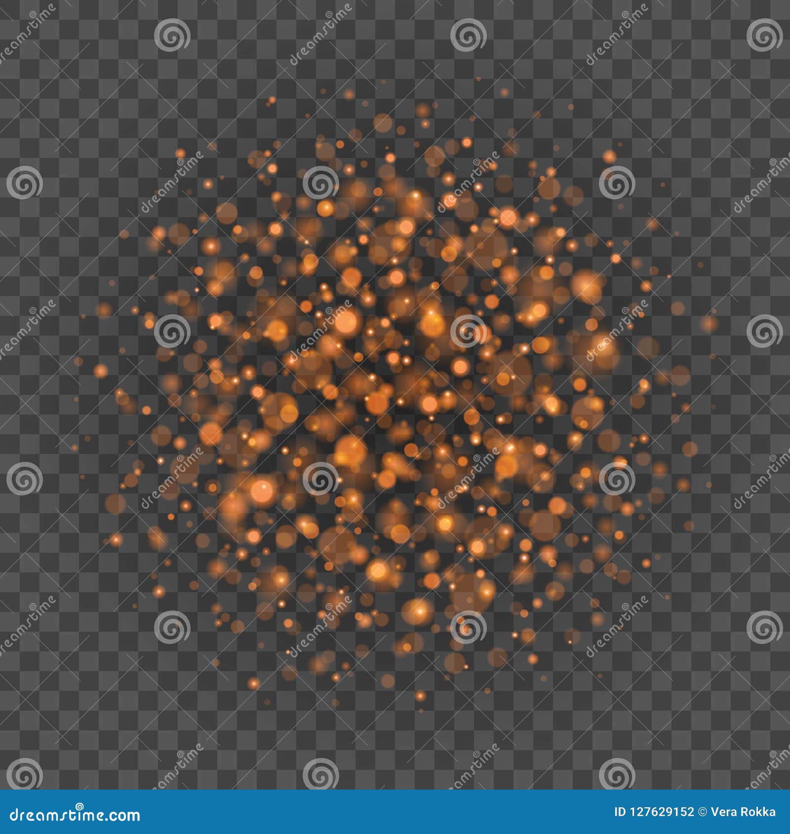 Bokeh Light Orange Sparkles on Transparency Background Vector ...