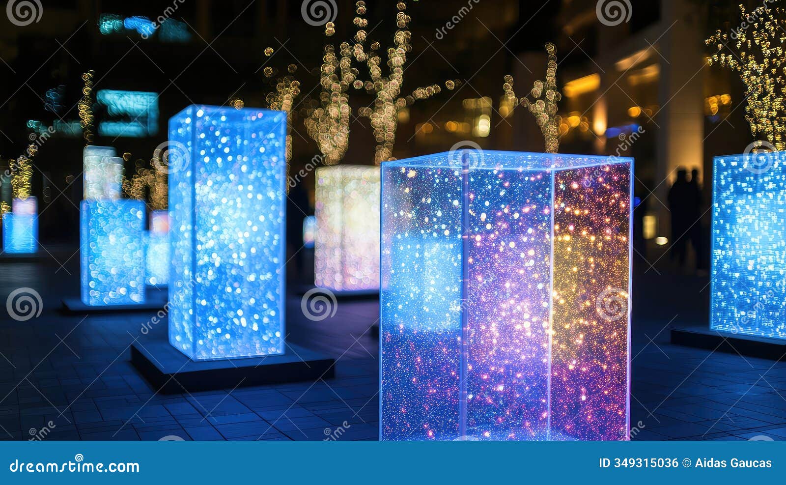 Bokeh Lights in Block Design Creating Magical Visual Stock Illustration ...