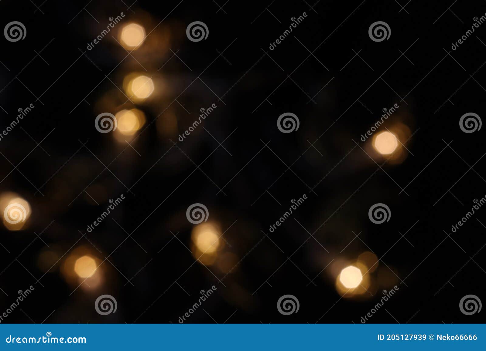 Bokeh Warm Light on Black Background Overlay Stock Image - Image of ...