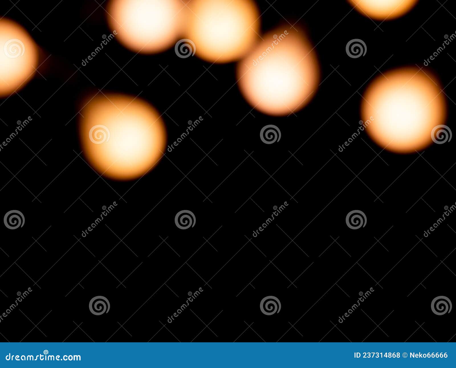 Bokeh Warm White Light on Black Background Overlay Stock Photo - Image ...