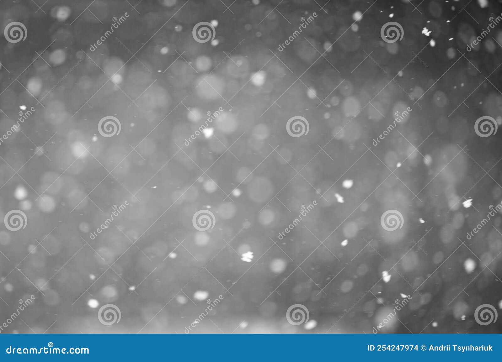 Bokeh of White Snow on a Gray Background. Snowfall - Design Element ...