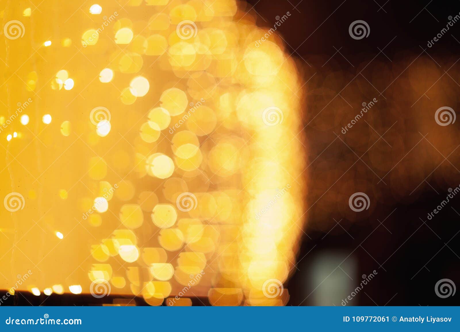 Bokeh of yellow lights stock image. Image of color, festive - 109772061