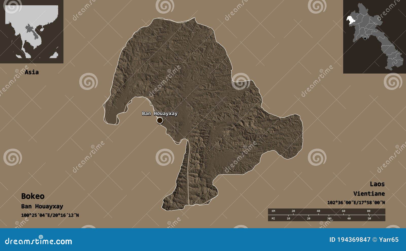 Bokeo, Province of Laos,. Previews. Administrative Stock Illustration ...