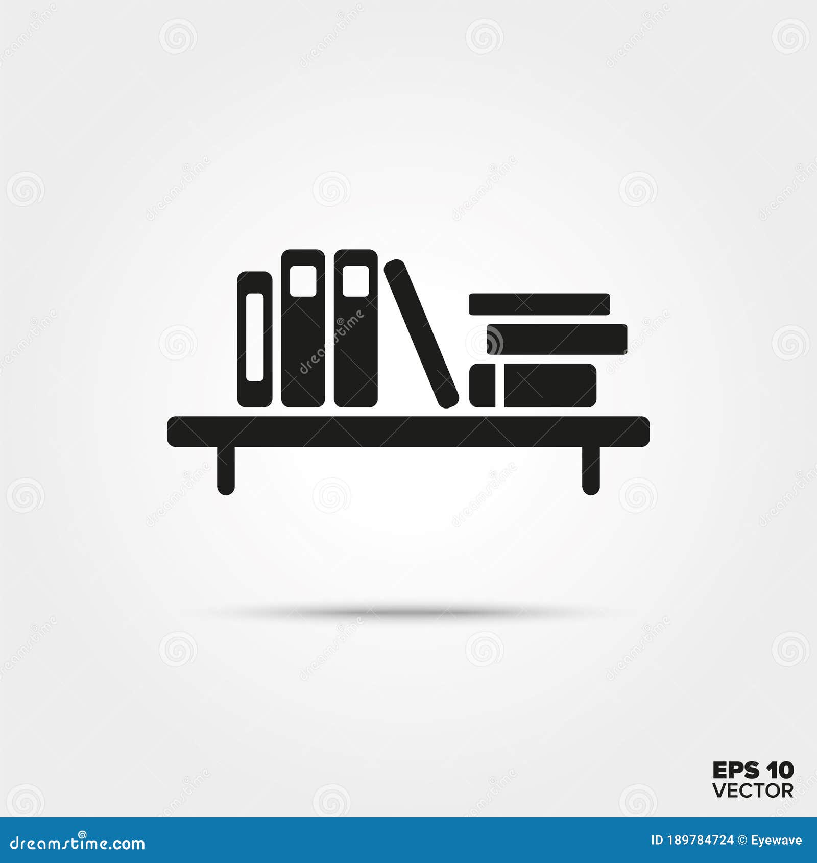 Boks on Bookshelf Icon. Education Symbol Stock Vector - Illustration of ...