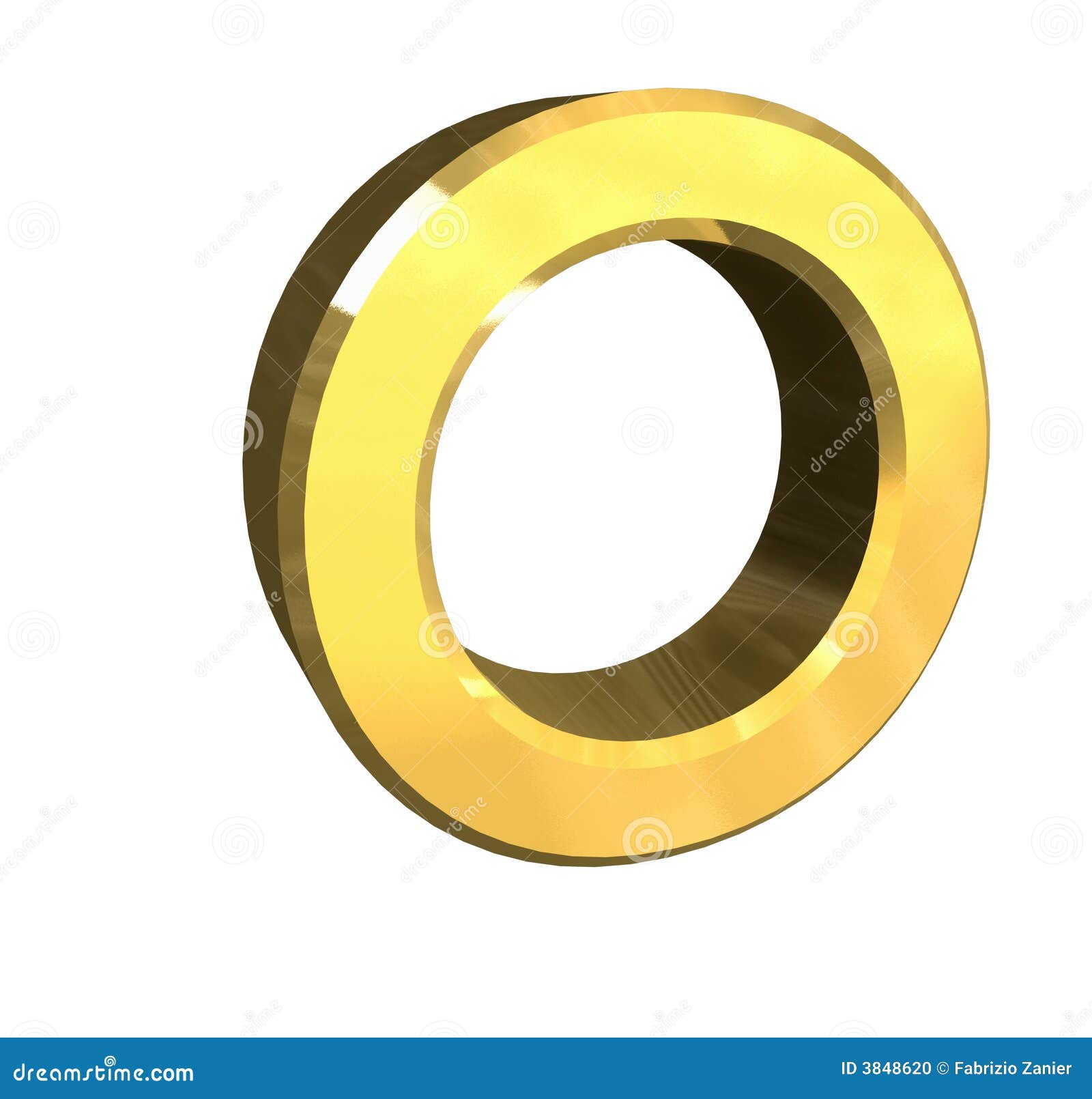 Bokstav o för guld 3d stock illustrationer. Illustration av läst - 3848620