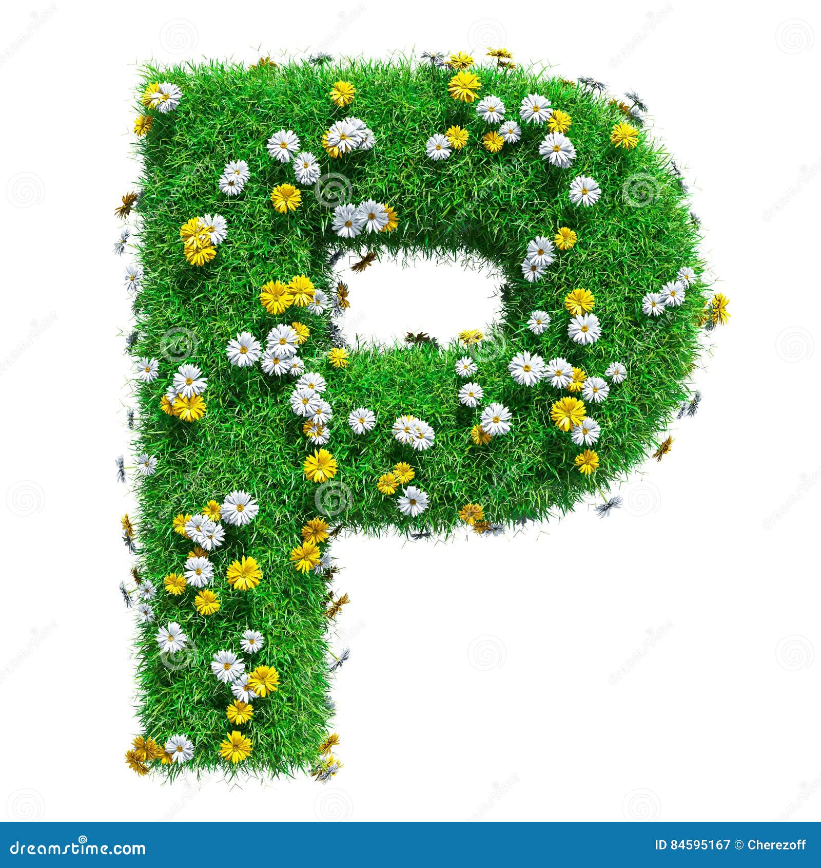 Bokstav P Av Grönt Gräs Och Blommor Stock Illustrationer - Illustration ...