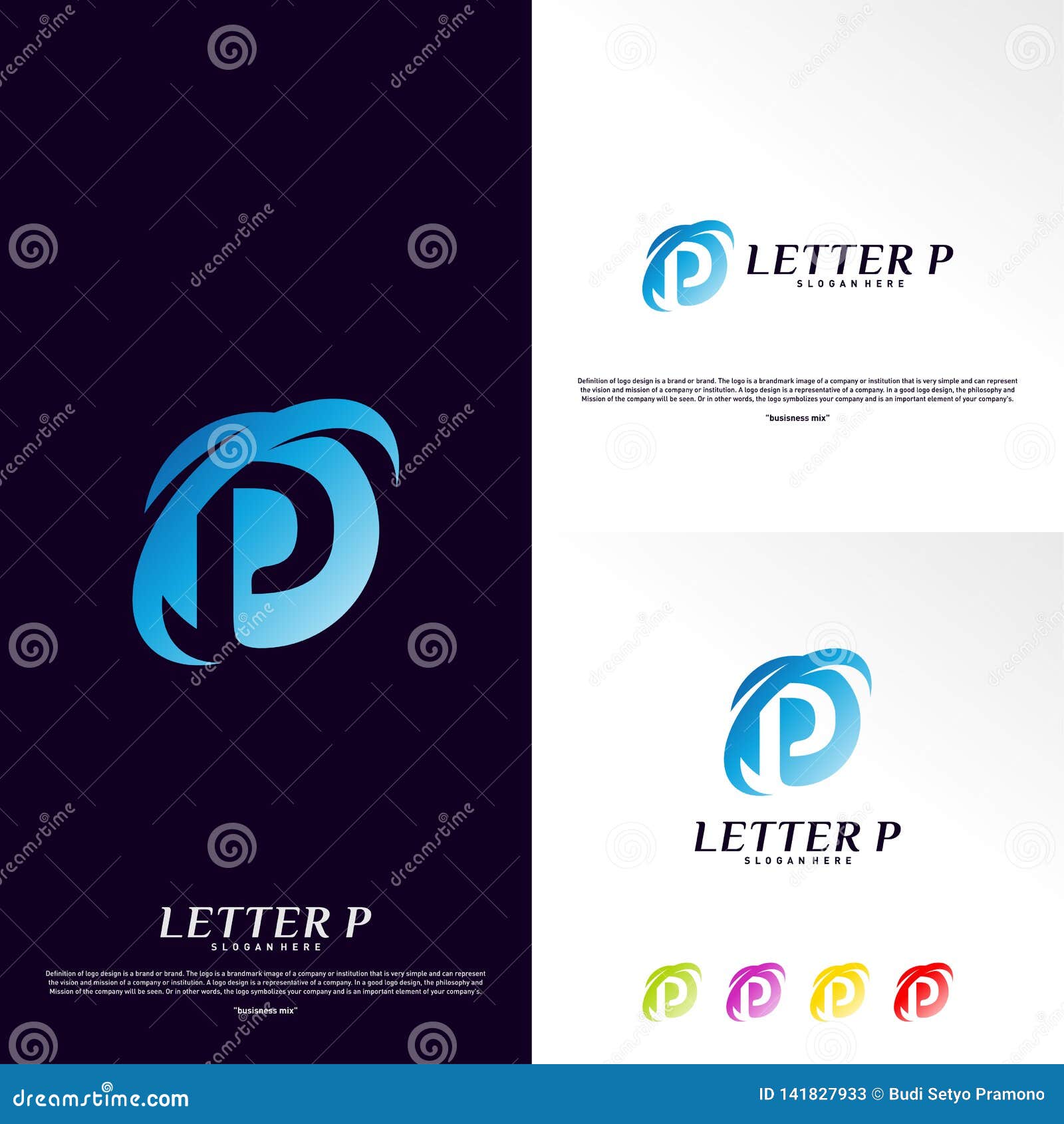 Bokstav P Logo Design Concept Initialt P Logo Design Template Vector ...