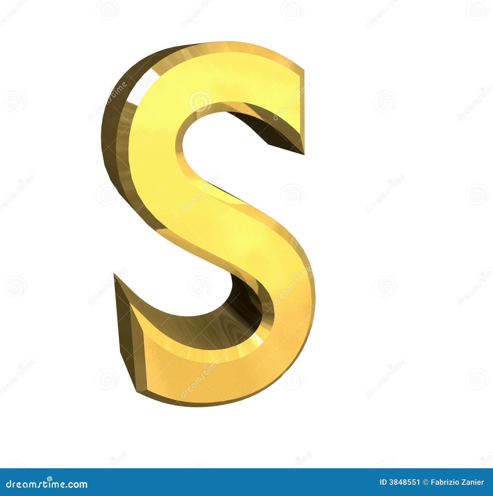 Bokstav s för guld 3d stock illustrationer. Illustration av ordlista ...