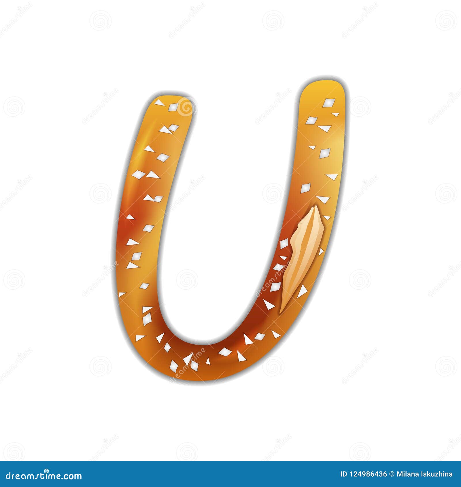 Bokstav U I Form Av En Kringla Vektor Illustrationer - Illustration av ...