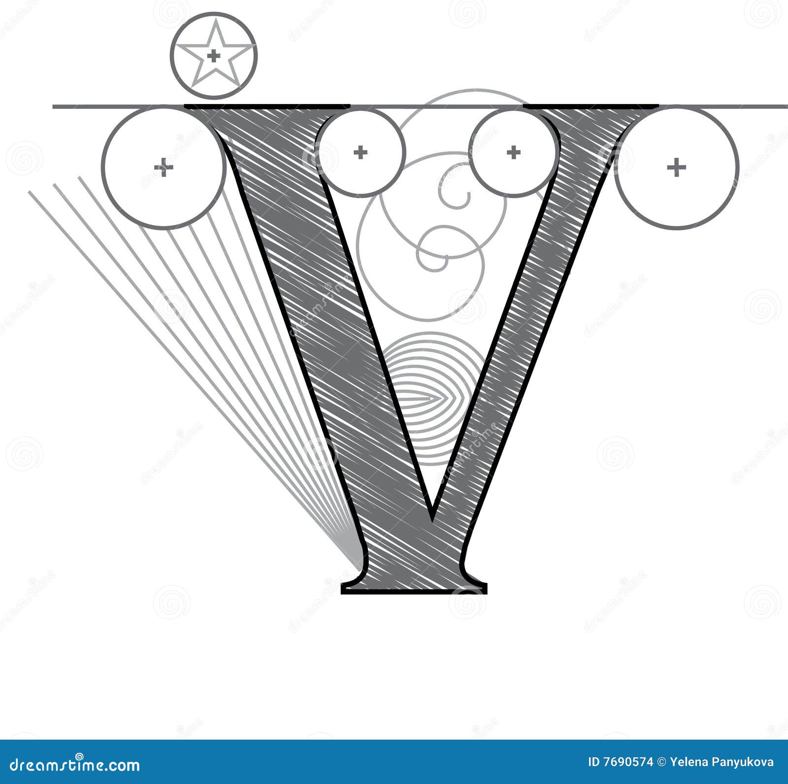 Bokstav v vektor illustrationer. Illustration av illustration - 7690574