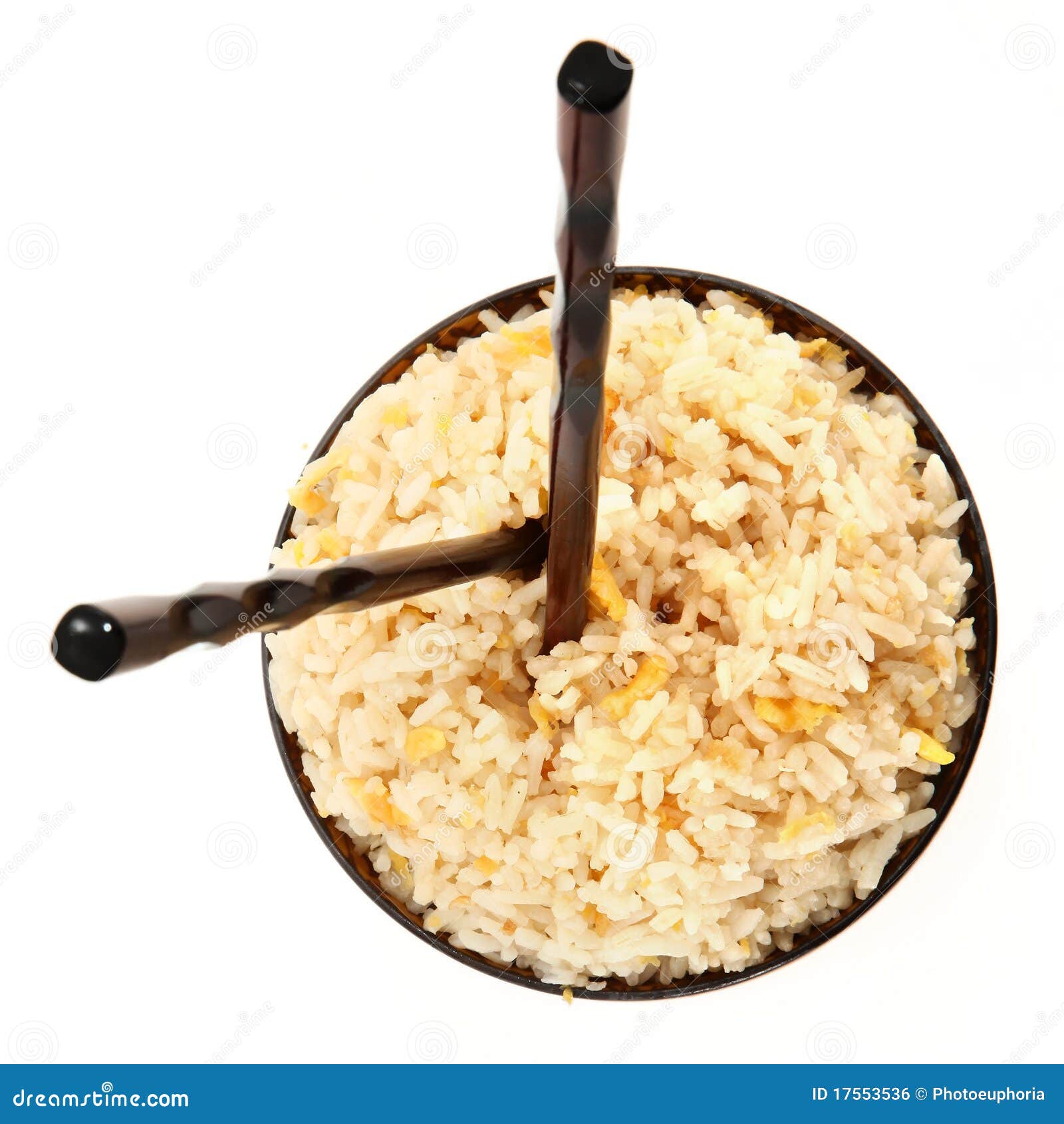 Bol De Riz Avec Les Baguettes Verticales Photo stock - Image du ...