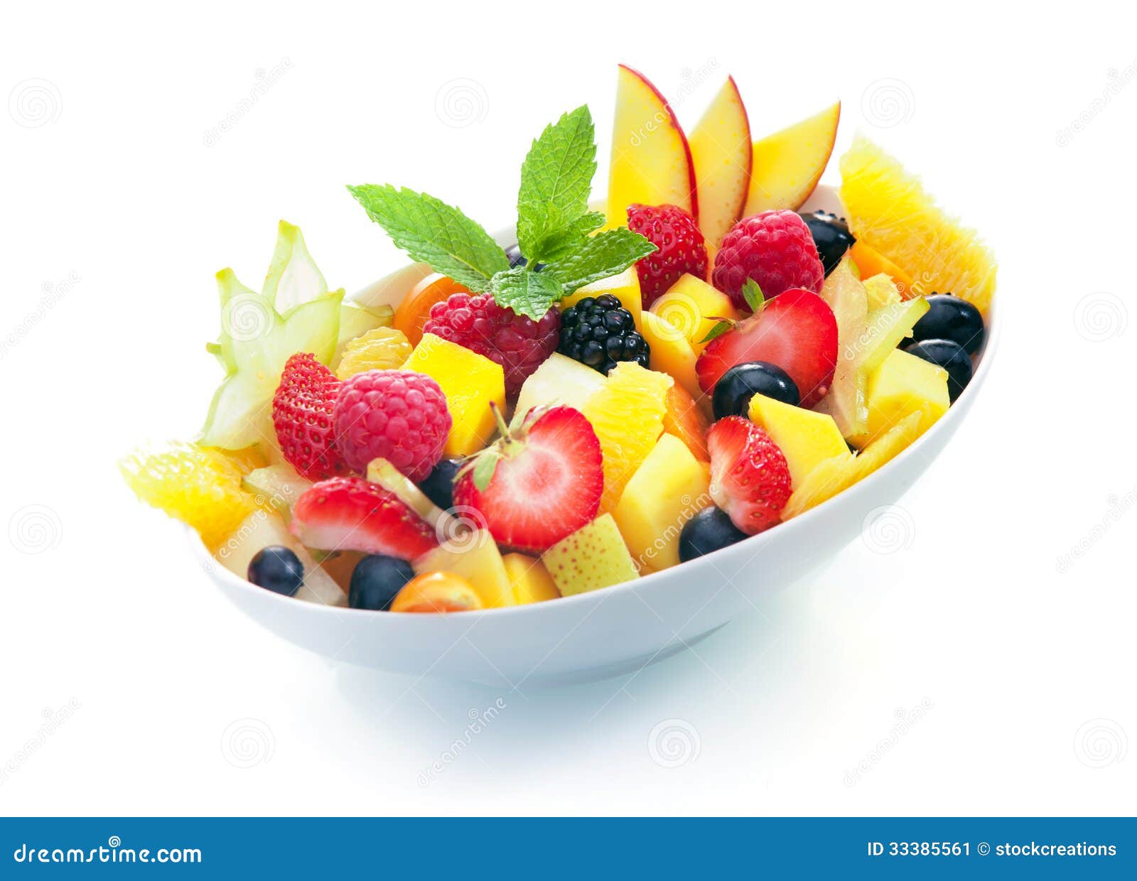 Bol De Salade De Fruits Tropicale Image stock - Image du assiette ...