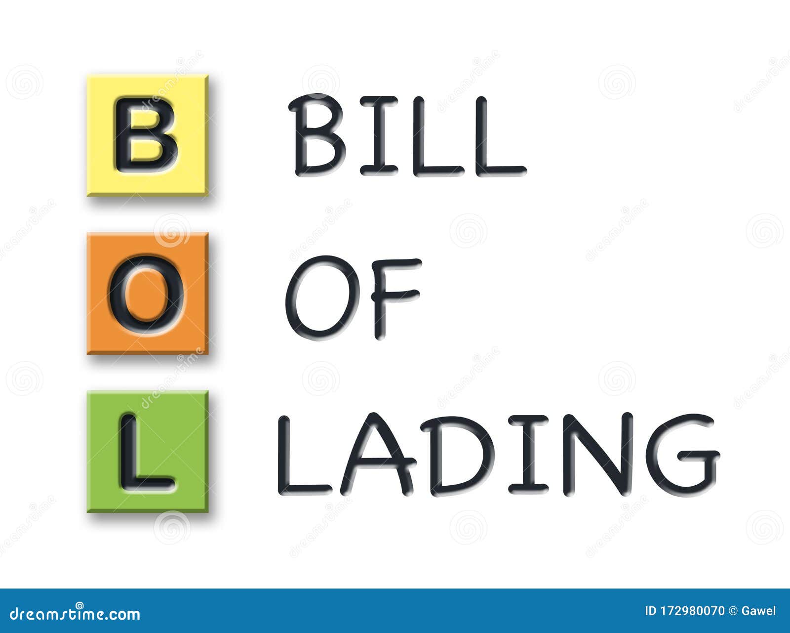 BOL Initials in Colored 3d Cubes with Meaning Stock Illustration ...