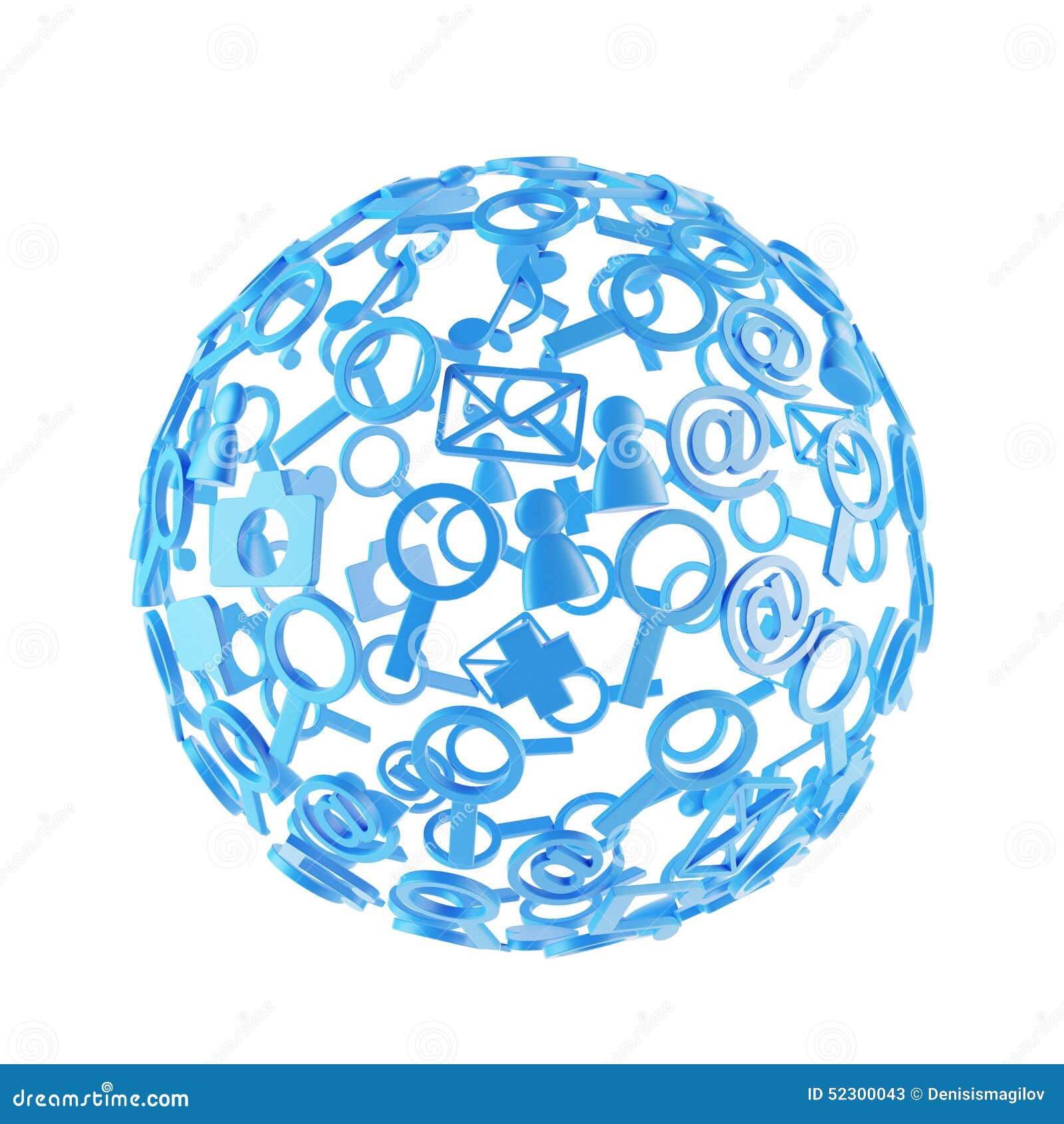 Bola Azul Hecha De Iconos Sociales Stock de ilustración - Ilustración ...