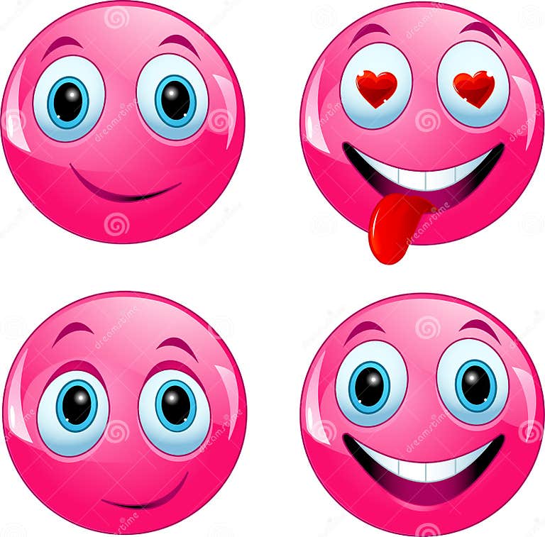Bola cor-de-rosa do smiley ilustração do vetor. Ilustração de livre ...