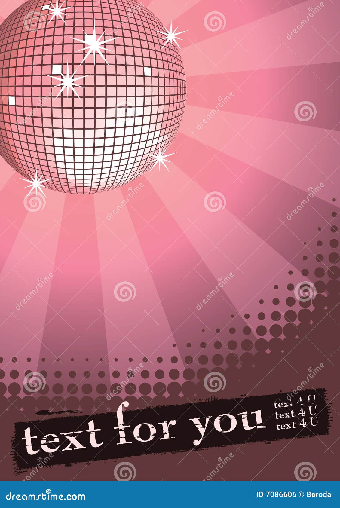 Bola Del Disco En Color De Rosa. Ilustración del Vector - Ilustración ...