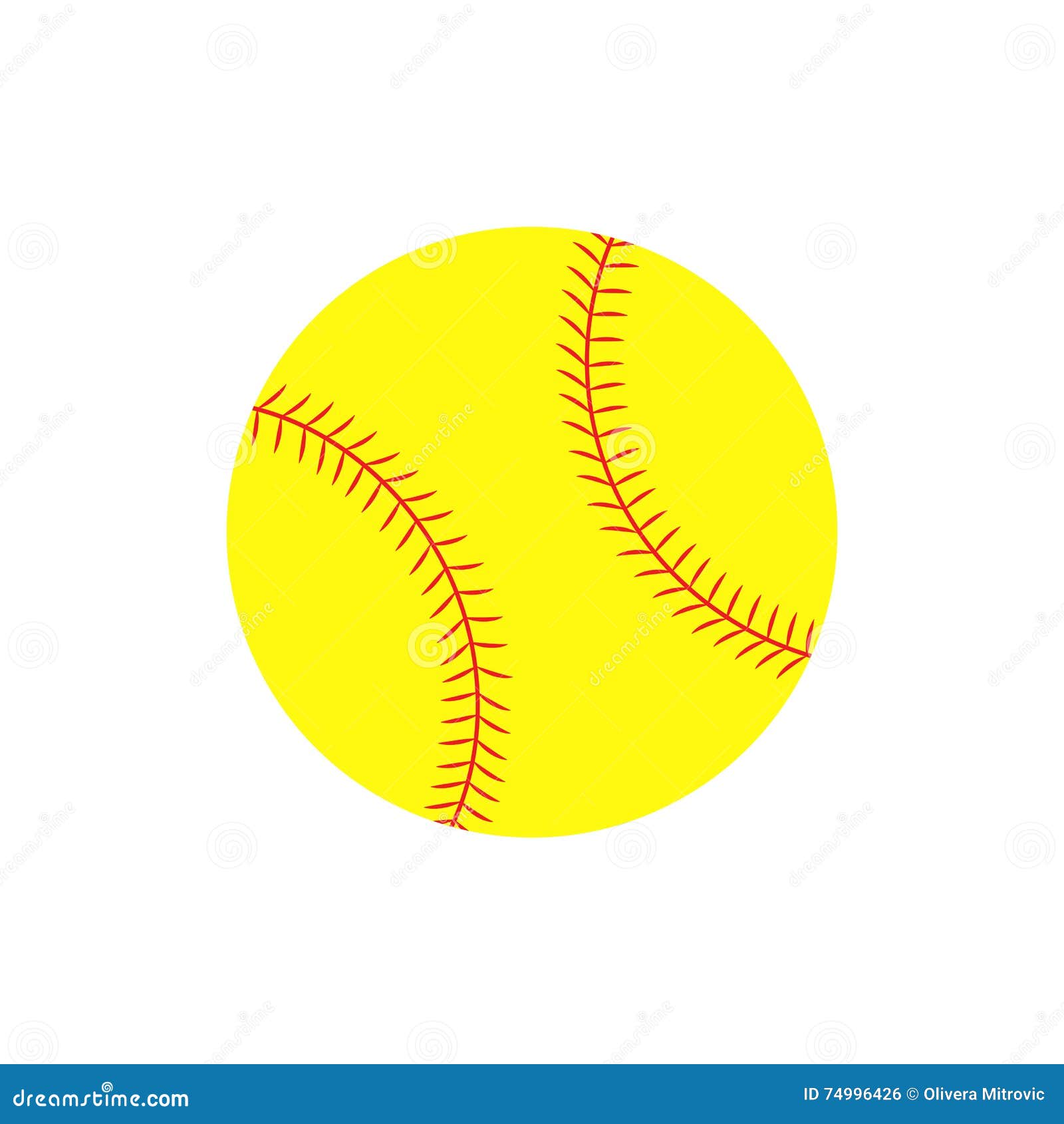 Bola del softball ilustración del vector. Ilustración de juego - 74996426