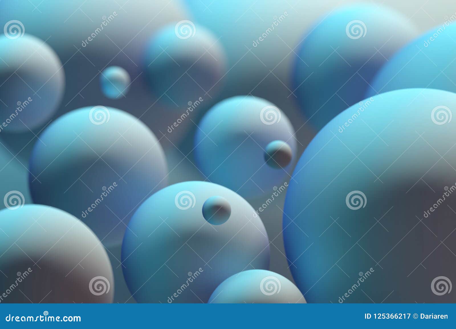 Bolas Azuis Grandes 3d Rendem Com Efeito Do Bokeh Ilustração Stock ...