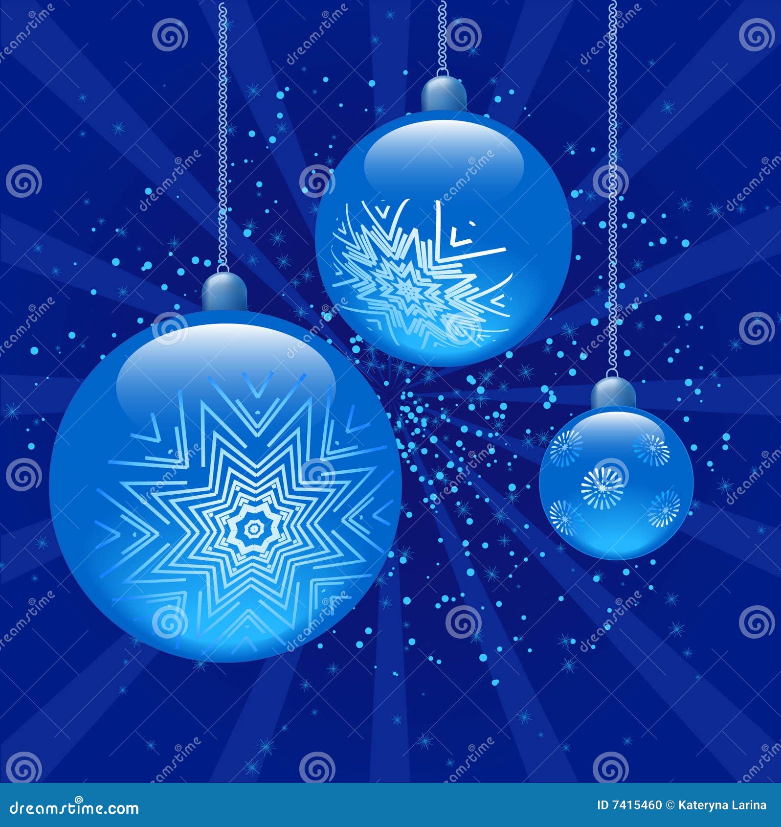 Bolas azules de la Navidad ilustración del vector. Ilustración de ...