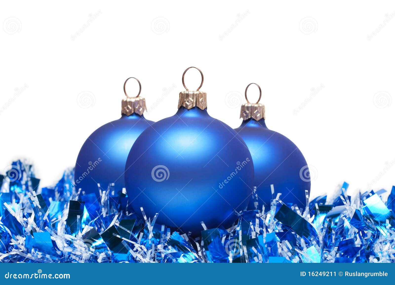 Bolas Azules De La Navidad Con Oropel Imagen de archivo - Imagen de ...