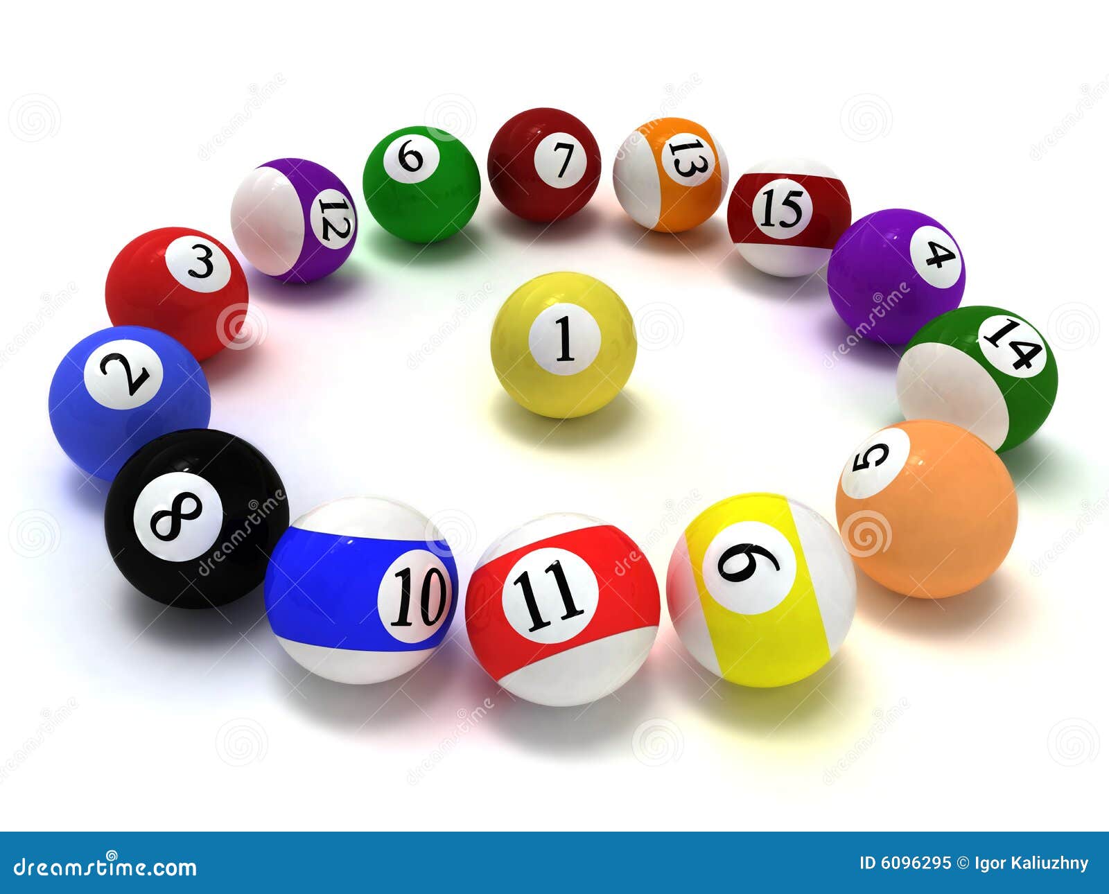 Bolas De Billar Aisladas En El Fondo Blanco Stock de ilustración ...